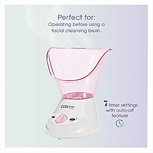 True Glow by Conair Gentle Mist Moisturizing Facial Steamer with Cleansing Brush
