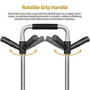 Mouzor Folding Hand Truck Dolly Cart, 264 Lb Capacity Aluminum Heavy Duty Portable and Foldable Luggage Trolley Cart with Telescoping Handle and Rubber Wheels
