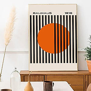 Bauhaus Wall Art Orange Boho Canvas Wall Art Orange Mid Century Modern Art Minimalist Geometric Wall Decor Neutral Boho Artwork Orange Geometric Wall Art Abstract Boho Wall Art Print 16x24in Frameless
