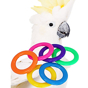 Bonka Bird Toys 1196 Pk6 Plastic Cane Rack Rings Foot Talon Parrot Budgie Finch Quaker Parrotlet