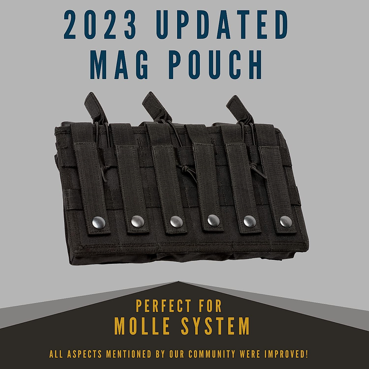 Molle Mag Pouch for Rifle & Pistol Ammo, Super Durable, Lightweight and Secure. Triple Stacker Magazine Pouch for High Speed Use