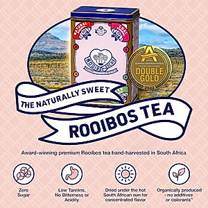 Vintage Rooibos Tea Tin 40 Variety Tea Bags Gift Set - 10 Tea Bags Each of our 4 Tea Varieties in a Nice, Ready-to-Gift Tin Can - Green & Red Rooibos Tea, Honeybush Tea & Chai Rooibos Tea Sampler Set