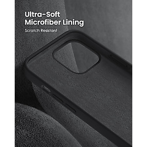OuXul iPhone 13 Mini Case Liquid Silicone & Soft Microfiber Lining Phone Case with Camera & Screen Protective for iPhone Mini 13 5.4 inch (Black)