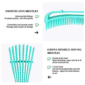 Detangling Hair Brush,Hair Detangler Brush and Wide Tooth Comb Set for Black Natural Curly Wet Dry Thick Straight Long Hair, Afro American Type 3a-4c, Comfortable Grip,Easy to Clean, Durable