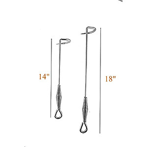 AJinTeby Food Flipper Hooks, Stainless Steel BBQ Turner Hooks Flips Meat Steak or Fish - 18-inch and 14-inch Meat Hooks Flipper