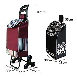 Shopping Trolley on Wheels Multi Function Shopping Cart Travel Climb Stairs Collapsible Portable Iron Art Supermarket Push Trailer Lever Cart Trolley Storage Hand Trucks,#1 ,