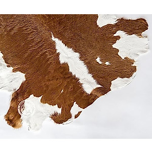 Genuine Calfskin Hereford Calf Hide Cow Skin Cowhide Rug Leather Area Rug 3 x 3 ft.