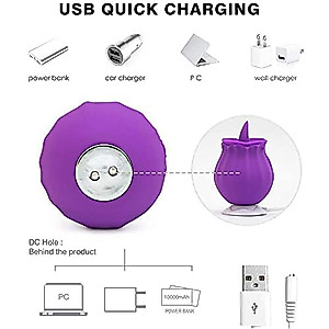 2024 New Roses Shape Sucker for Women Toy Sex Tongues Quiet 10 Speed Adult Toys Waterproof Automatic Electric Adult Toys Machine Pleasure Gifts Red US (purple1)