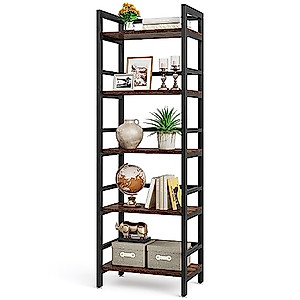 Tribesigns 5-Tier Bookshelf 69 Inch Industrial Bookcase Open Display Shelves Book Storage Organizer for Living Room, Home Office, Small Space