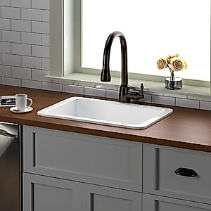 Orabella 27″ Drop-in/Undermount Fireclay Kitchen Sink 26-1/2" W x 19" D x 11" H