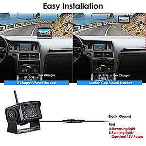 Digital Wireless Backup Camera System Kit,No Interference,IP69 Waterproof Wireless Rear View Camera 7 Inch LCD Wireless Reversing Monitor For Truck/Semi Trailer/Box Truck/RV WX02