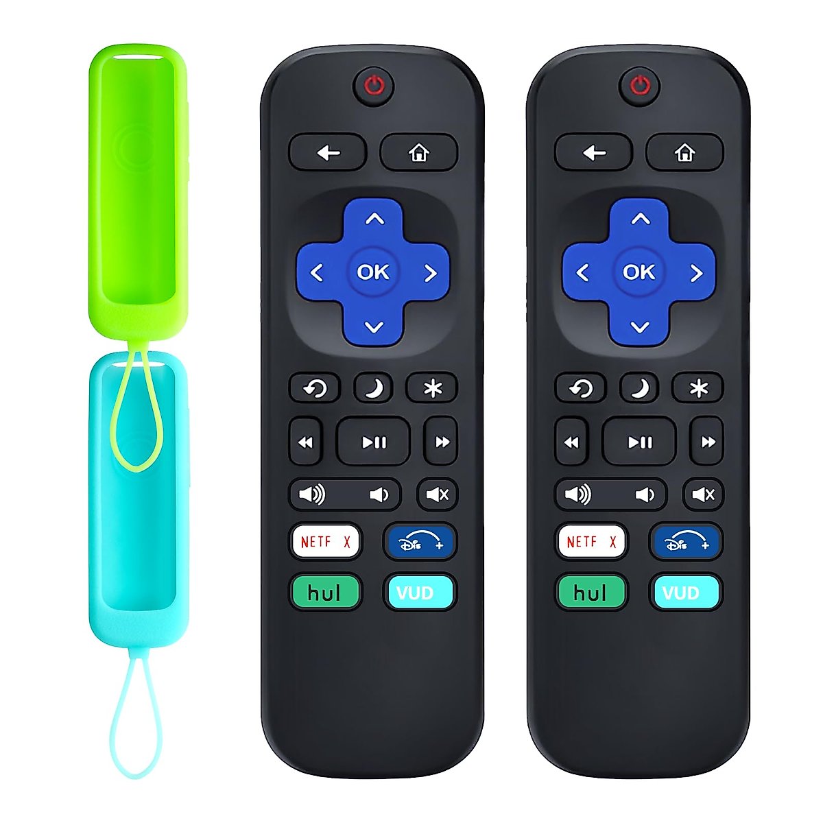 2 Pack Universal Replacement TV Remote Control ONLY for Roku TV, for TCL/Hisense/Sharp/Philips/Onn/Element/Insignia Roku TV. (NOT for Roku Stick or Box)