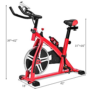 Goplus Indoor Cycling Bike, Stationary Bicycle Exercise Bike with Flywheel and LCD Display, Cardio Fitness Cycle Trainer Professional Exercise Bike for Home and Gym Use