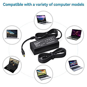 19V 3.42A 65W AC Laptop Charger for Acer Aspire 5 E15 E1 F15 ES1 E5-574 E5-575 E5-575-33BM A515-43-R19L Aspire 7560 5517 5253 5750 5250 5349 5552 5733 5532 Adapter Supply Cord