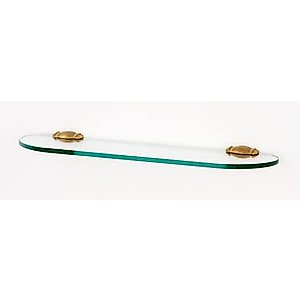 Alno Charlie's Collection 24" Glass Shelf with Brackets - Satin Brass