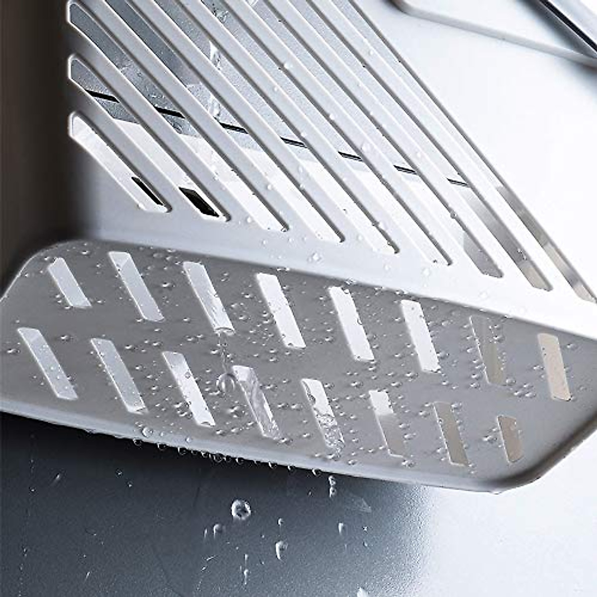 UUJOLY Plastic Organizer Storage Baskets with Handles Storage Bins Organizer for Bathroom and kitchen Shampoo, Body Wash, Shower Essentials, Makeup (Gray)