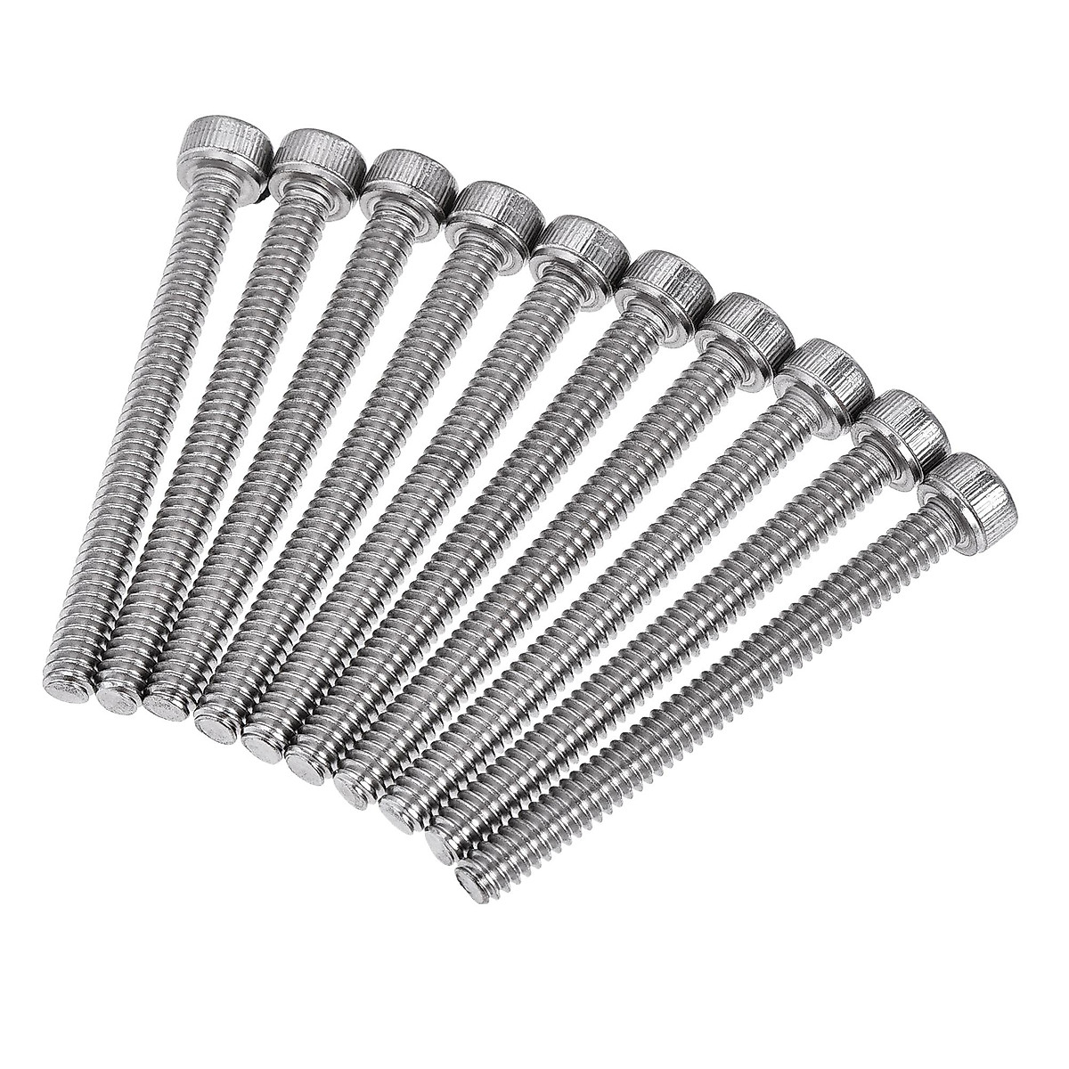 uxcell #10-24x2 Hex Socket Head Cap Screw Bolts 304 Stainless Steel Polished 25pcs