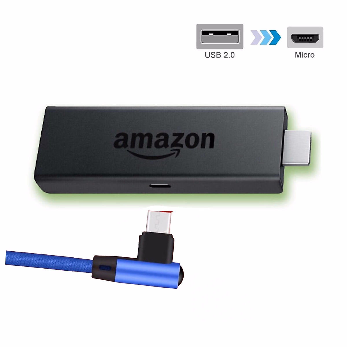 TrueProve Plus 1 Foot Wireless USB Adapter, Plug Powers Streaming TV Sticks Directly from TV USB Port (Eliminates AC Outlet and Cords)