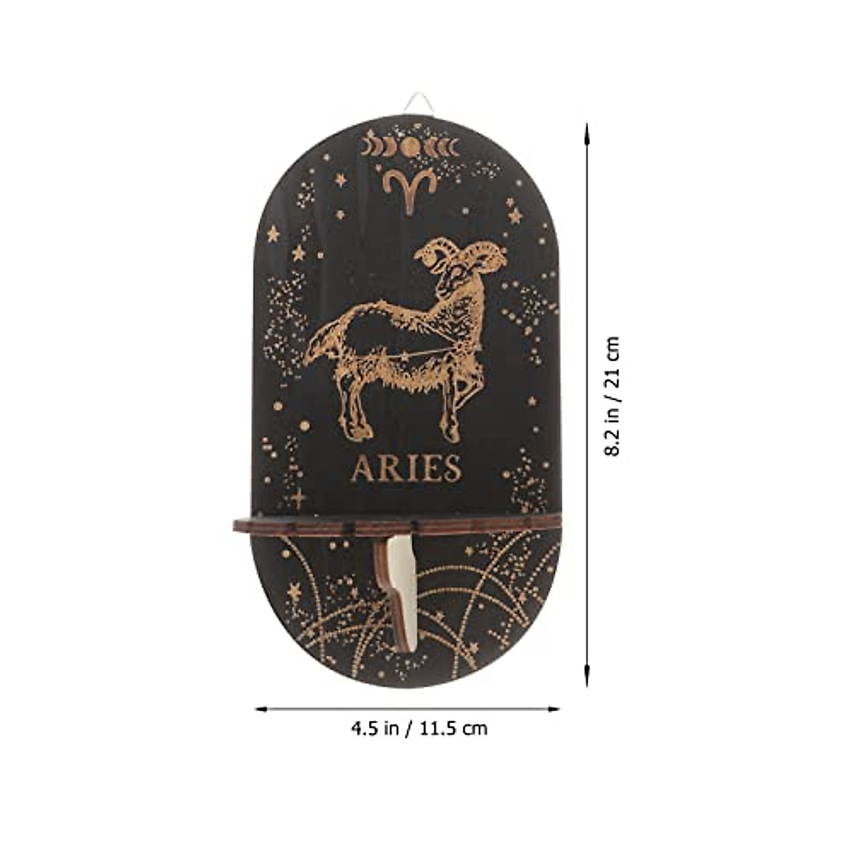 DECHOUS 2pcs Wooden Crystal Shelf Display Antique Stone Display Rack Essential Oil Holder Bohomian Wall Decor Witch Supplies for Stone Stone Bottle