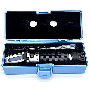 Hallocool Salinity Refractometer for Aquarium Seawater Marine Fishkeeping Saltwater Refractometer Dual Scale Specific Gravity Salinity Tester 0-100‰ & 1.000-1.070 Salinity Hydrometer with ATC