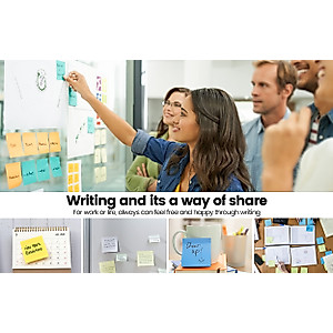 (8 Pack) Pop-up Sticky Notes 3x3 Inches, 8 Bright Colors Super Sticky Notes, Clean Removal, Recyclable, 84 Sheets/pad