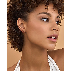 Suprsparkle 24 Pcs 16G Hypoallergenic Stainless Steel Lip Monroe Medusa Labret Jewelry With 3mm Cubic Zirconia For Women Men Forward Helix Earrings Cartilage Tragus Earrings Stud Piercing Jewelry6mm