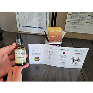 Amber NaturalZ Pet C&C Herbal Supplement for Dogs, Cats, Birds, Guinea Pigs, and Rabbits | Pet Herbal Supplement for Healthy Sinus | 1 Fluid Ounce Glass Bottle |Manufactured in The USA