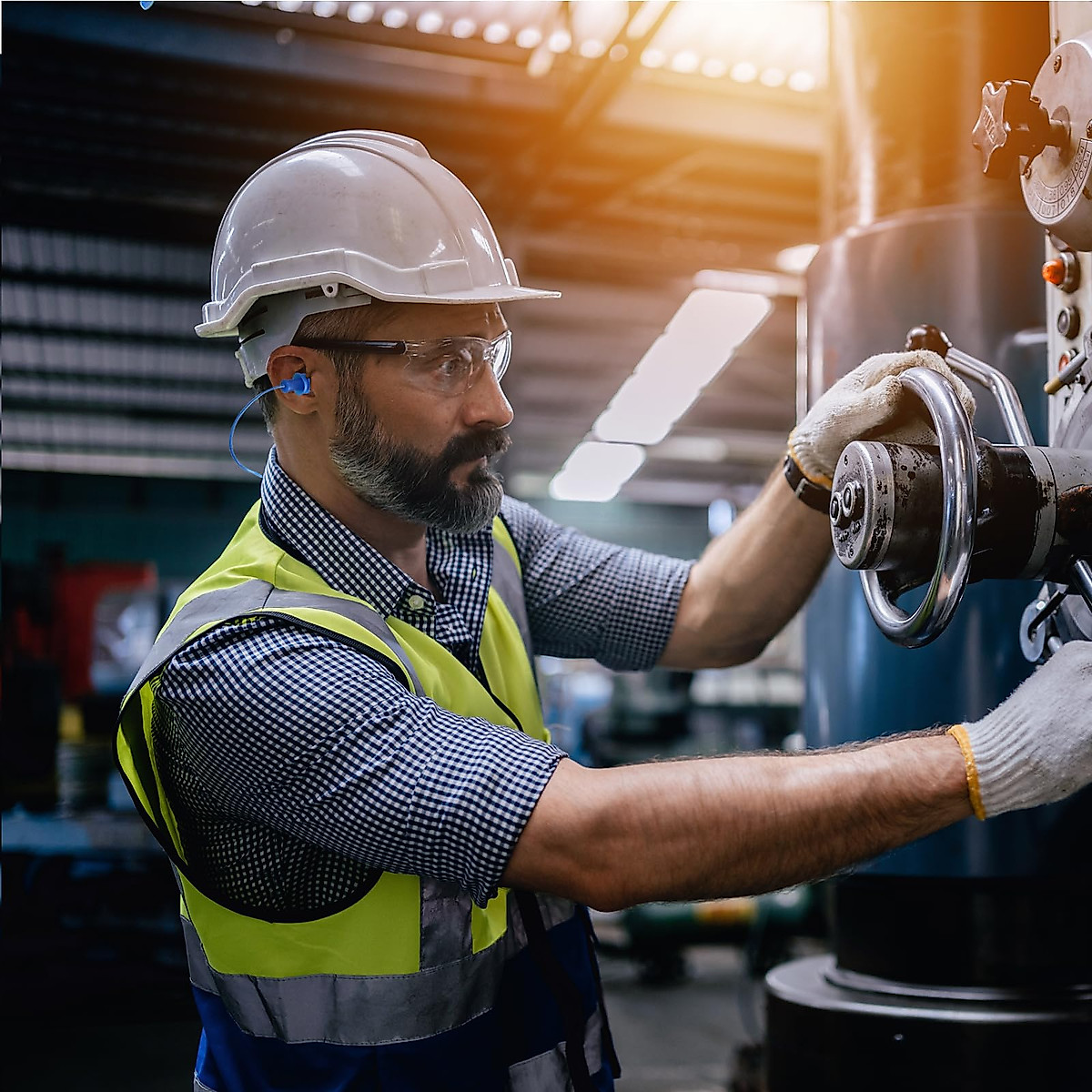 100 Pairs Ear Plugs, Corded Earplugs, Reusable, Individual Package, Soft & Comfortable, Ear Plugs for Noise Cancelling 27dB NRR, Snoring, Shooting, Working, Loud Noise