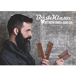 4Klawz Beard Comb - Pocket Comb for Men's Hair Beard Mustache and Sideburns with 4 Sides of Wide & Fine Teeth - Best Bearded Man Grooming Gift Special