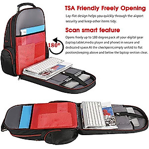 BILLITON MASHI Laptop Backpack for Men, Large Travel Computer Backpack with USB Charging Port for Work Business Fits 17 Inch Notebook, 40L, Anti Theft, Water Resistant, Black