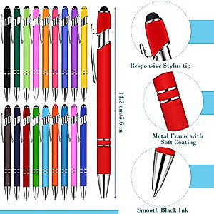 100 Pieces Stylus Pen 2 in 1 Ballpoint Pen with Stylus Tip Stylus Metal Pens Capacitive Stylus Ballpoint Pen for Touch-Screen Phone Tablet, Touchscreen Devices, Compatible with iPad iPhone Samsung