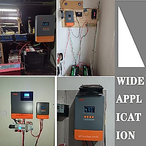 PowMr MPPT Solar Charge Controller 60A,12V/24V/36V/48V Auto 60 amp Solar Charge Controller Backlight LCD Display Solar Panel Regulator Charge Controller for Sealed Lead Acid Flooded Gel and Li Battery