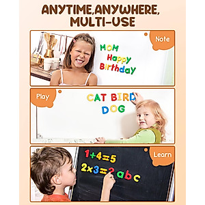 JoyCat 78 Pieces Magnetic Letters Numbers Alphabet Fridge Magnets ABC 123 Preschool Educational Learning Plastic Colorful Toy Set Uppercase Lowercase Math Symbols for Toddlers Kids