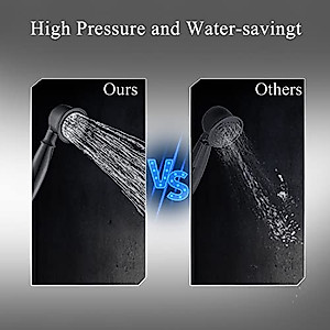 Senlesen Matte Black Bathroom Single Handle Freestanding Bathtub Faucet Floor Mounted Waterfall Tub Filler with Hand Shower Set