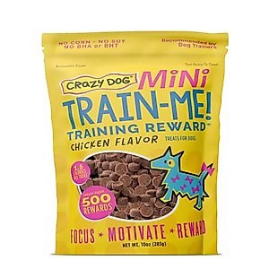 Crazy Dog Train-Me! Chicken Mini Training Reward Treats (1 Pouch), 10 Oz