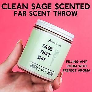 Sage That Shit - Funny Flames Candle, 9oz Sage Scented, Funny Gifts for Women, Men, Best Friends Birthday Gifts for Women, Friendship Gifts for Her, Funny Gifts, Mom, Scented 9 oz Coconut Candle