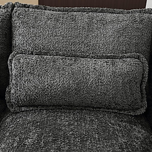 Oversized Modular Sectional Sofa Cloud Couch, U Shaped Chenille Upholstered Overstuffed Corner Couch with Double Chiase Lounge and Solid Wood Legs, 6 Seater Soft Sleeper Sofa&Couches for Home