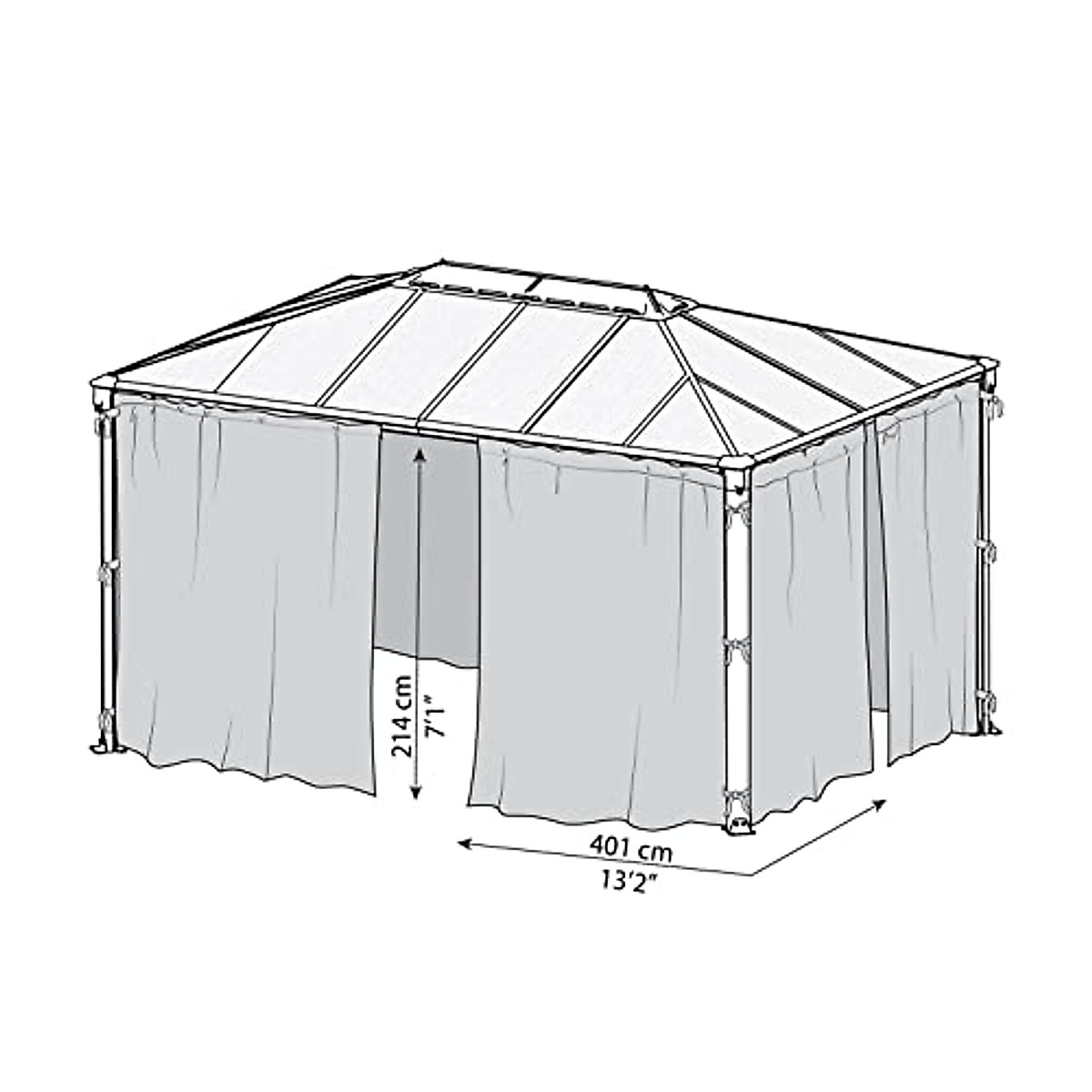 Martinique 4300 Gazebo Curtain Set - 4 Piece