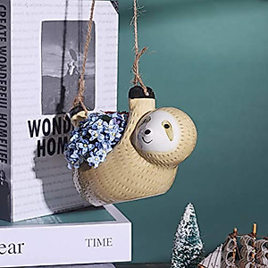Cabilock 2pcs Sloth Succulent Planter Kawaii Cute Plant Pot Wall Mounted Flower Pot Ceramic Hanging Planter Hanging Plant Holder Mini Succulent Plants Succulent Pot Ceramics Decorative Wall