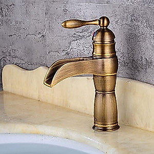Kitchen & Bath Fixtures Taps Faucet, EuropUPC Faucet Basin Waterfall Faucet Under Counter Basin Hot and Cold Faucet Bathroom Wash Basin Faucet