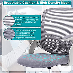 Tall Office Chair, Drafting Chair, Standing Desk Chair, High Adjustable Office Mesh Chair, Ergonomic Counter Height Computer Rolling Chair with Flip-up Armrests and Foot-Ring for Bar Height Desk