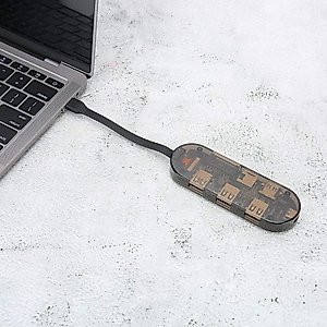 USB C Port Expande, 7-in-1 Hub Docking Station Transparent SD Card Reader HDMI Adapter USB C Hub Devices Adapter PD Charging (5Gbps