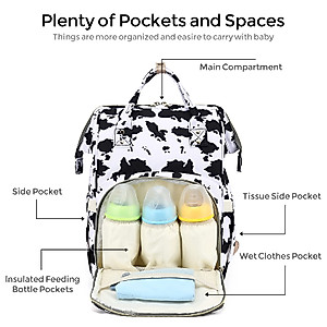 NaOHshp Diaper Bag Backpack for Mom Dad, Maternity Changing Bag Diaper Backpack with Stroller Straps