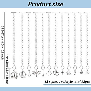 FINGERINSPIRE 12Pcs 10Inch White Individual Pearl Beaded Wedding Cake Pulls 12Style Wedding Cake Charm Pull with Alloy Silver Charm Bracelet for Birthday Party Wedding Decoration Bridesmaid Luncheon