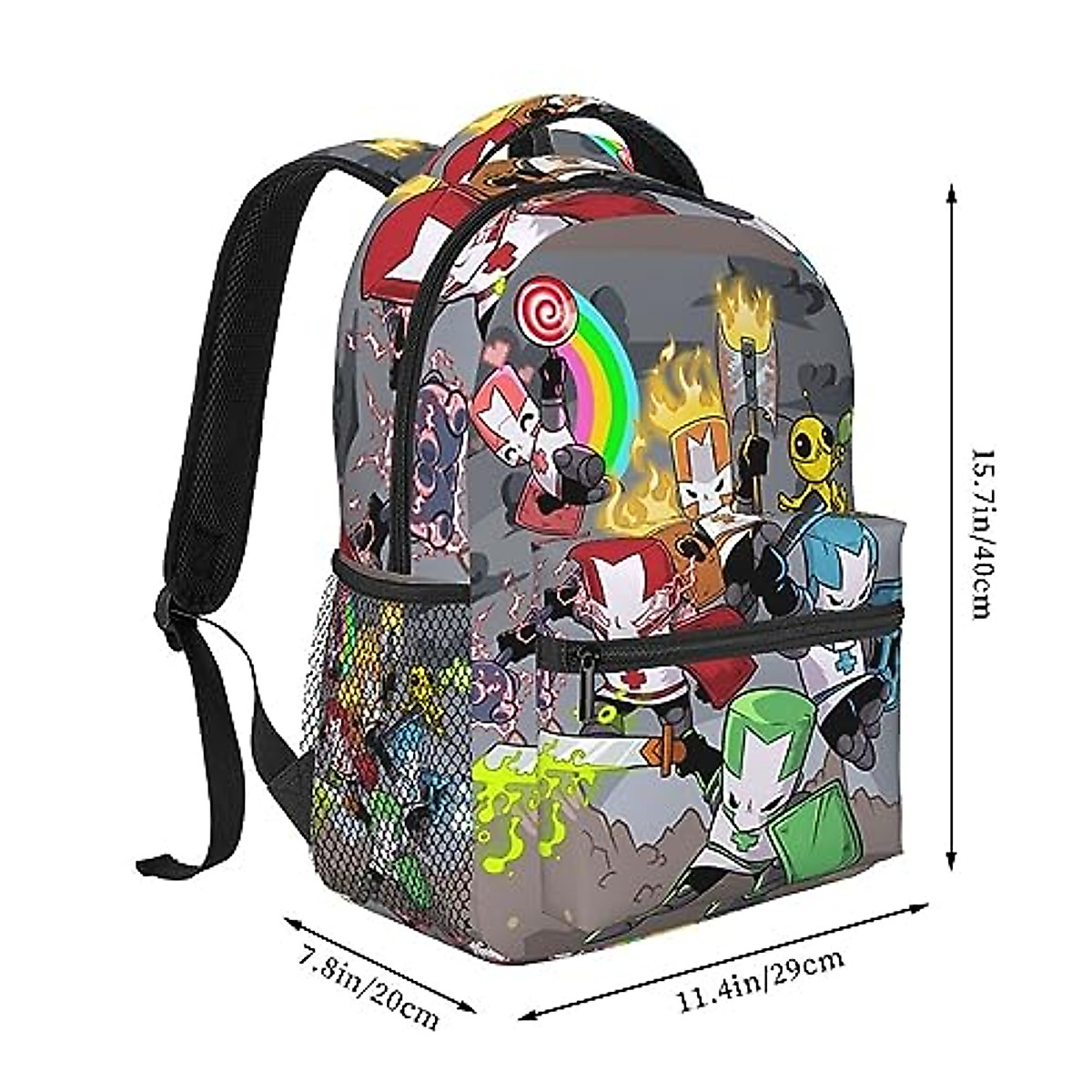 DSERC Castle Cartoon Crashers Anime Backpacks Laptop Backpack Unisex Cartoon Double Shoulder Bag for Camping Travel Daypack