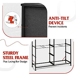 WLIVE Dresser for Bedroom with 8 Drawers, Wide Fabric Storage and Organization, Dresser, Chest of Drawers Living Room, Closet, Hallway, Nursery, Charcoal Black Wood Grain Print