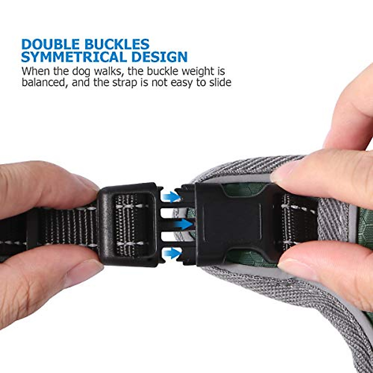 POPETPOP Dog Harness Reflective Adjustable Outdoor Pet Vest Harness Easy Control for Small Medium Large Dogs