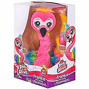 Pets Alive Frankie the Flamingo Pink - 15" Interactive Animal Dancing Plush with 3 Songs, Includes Baby Collectible Flamingo, Party Plush Toy Kids Ages 3+ by ZURU, 9.45*7.09*14.96inch