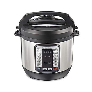 Hamilton Beach 12-in-1 QuikCook Pressure Cooker with True Slow Cook Technology, Rice, Sauté, Egg and More, 8qt., Black and Stainless (34508)