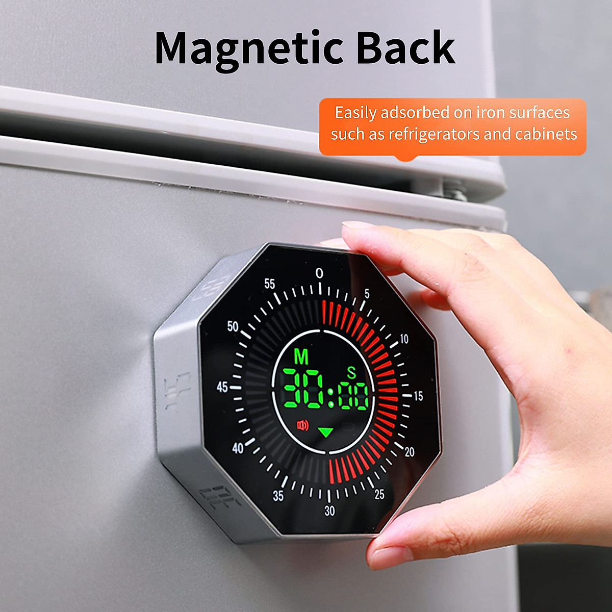 Ousmile Flip Visual Timer, 60-Minute Countdown Pomodoro Timer for Kids and Adults, Magnetic Productivity Timer for Cooking Office, Kitchen, Classsroom, Work